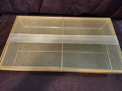Large yellow gold metal and mesh gift box 2"h x 17"w x 9.5"L | eBay