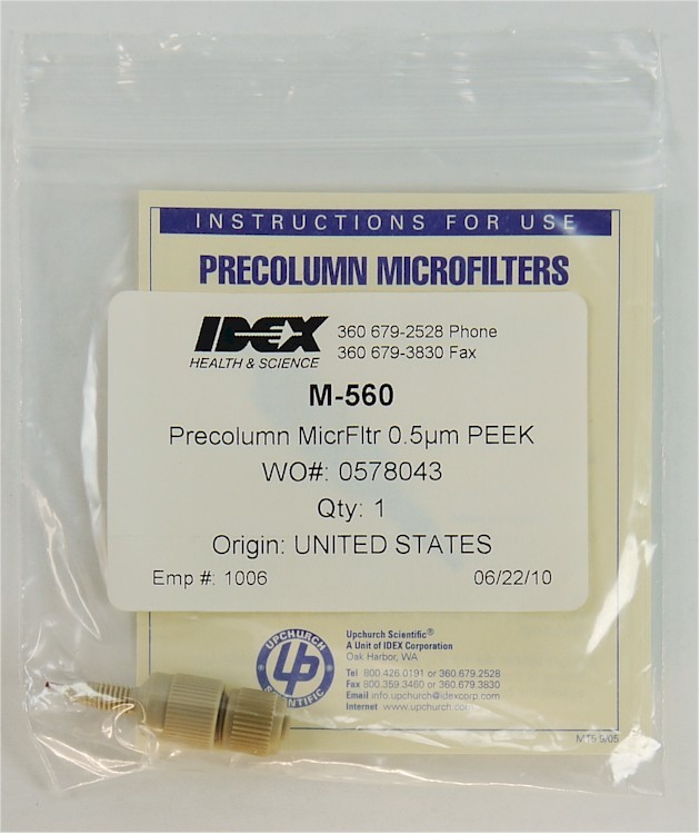 NEW IDEX M-560 Precolumn MicroFilter 0.5um PEEK | eBay