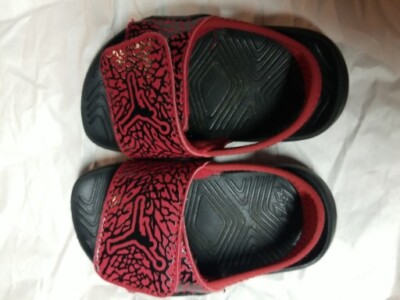 Jordan Sandals Red And Black | eBay