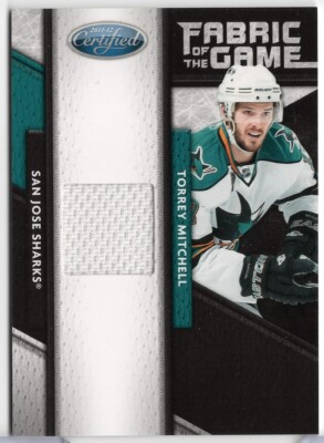 2011-12 Certified Torrey Mitchell #124 Sharks Fabric of the Game Jersey ...