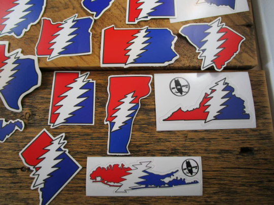 Stealie State stickers. Bolt Stickers. Pick your state! | eBay