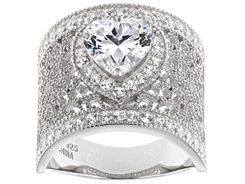 BELLA LUCE 4.10CTW WHITE DIAMOND SIMULANT RHODIUM OVER STERLING SILVER ...