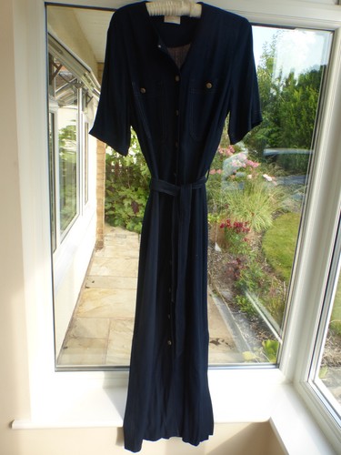 Ennvi England Vintage Navy Shirt Style Belted Dress Size 12 | eBay UK
