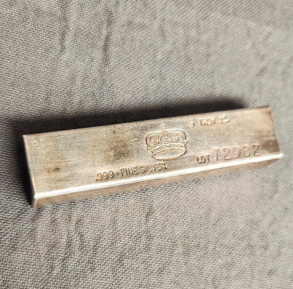 Vintage California Crown Mint CCM 5 Troy oz .999+ Fine Silver Kit-Kat ...