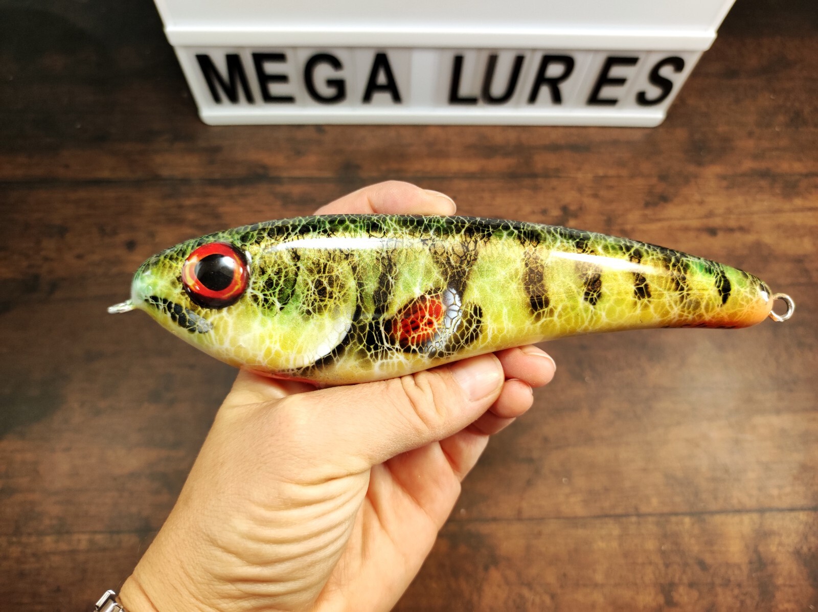 Mega Lures Jerkbait 7in Perch -Custom Musky Lures | eBay