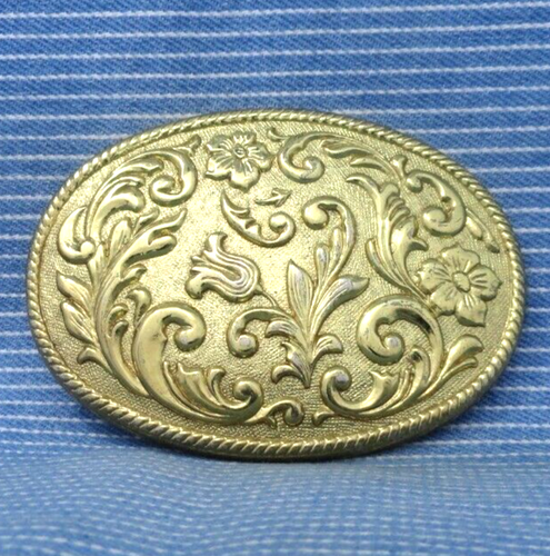 Western Filigree Floral Scroll Belt Buckle Cowboy Cowgirl Vtg 80s W USA ...