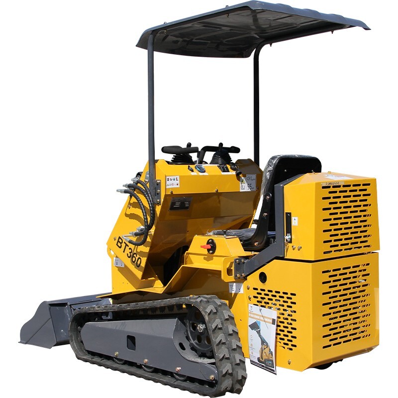 2025 Mini Skid Steer Loader Cab Ride-On Track Gasoline Engine Outdoor ...