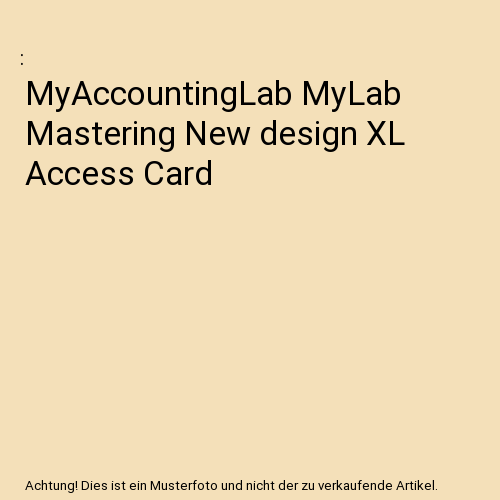 MyAccountingLab MyLab Mastering New design XL Access Card | eBay