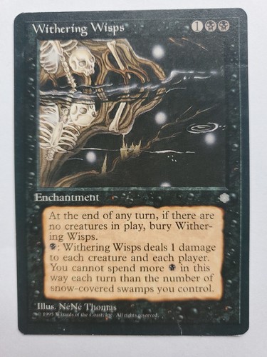 MTG Magic The Gathering Card Withering Wisps Enchantment Black Ice Age ...