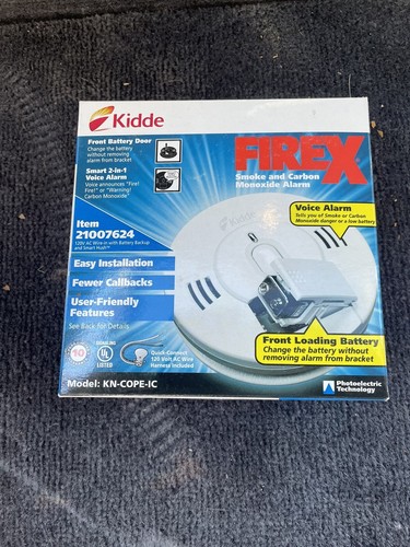 New Kidde FireX Smart 2-in 1 Smoke & Carbon Monoxide Voice Alarm KN ...