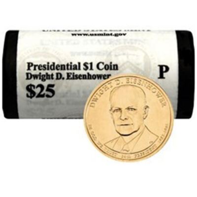 Presidential Dollar: DWIGHT EISENHOWER (34th President) "P" MINT ROLL ...