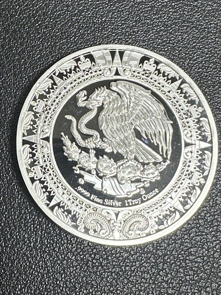 1oz .999 Silver Mexico Aztec Sun Calendar Mayan Elements Round Coin | eBay