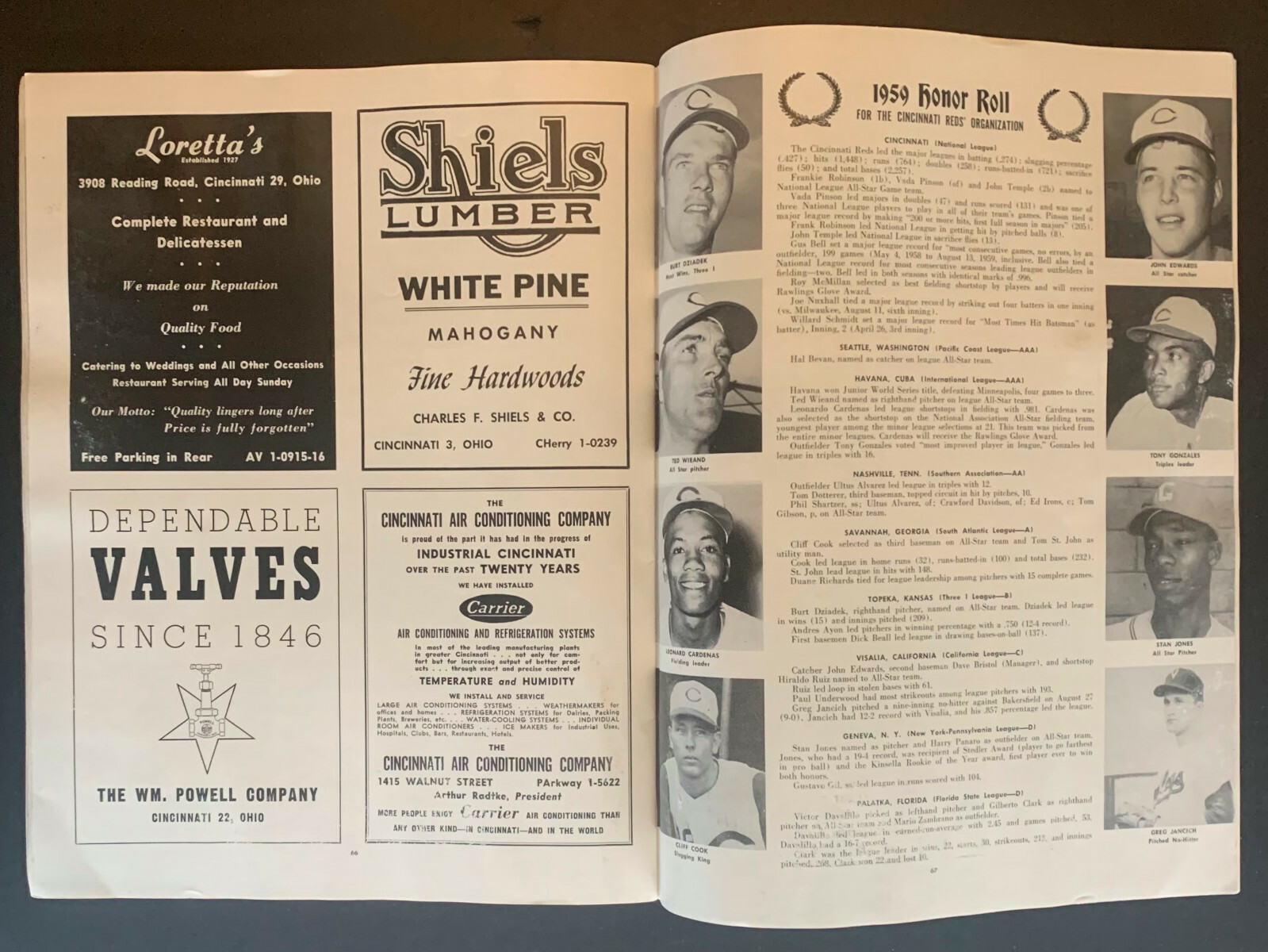 1960 Cincinnati Reds Yearbook MLB Baseball Season Year Book Hall Of ...