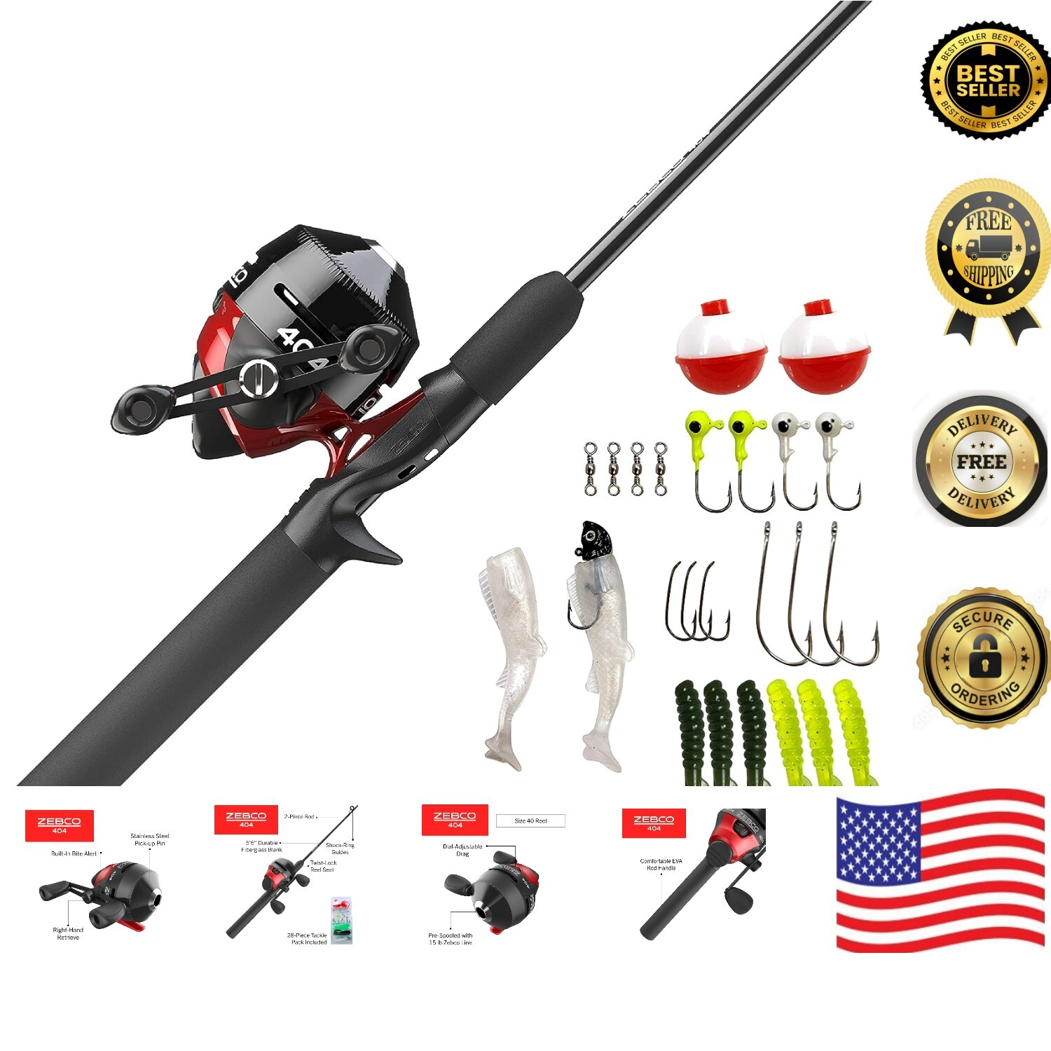 Durable Fiberglass Rod and Anti-Reverse Reel Combo - Angler's Essential ...