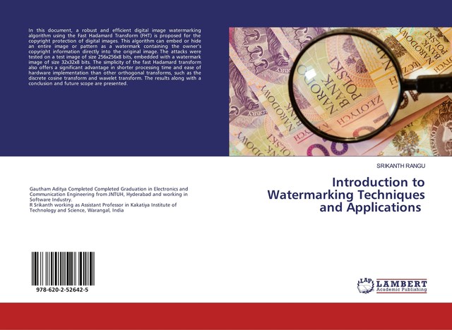 Introduction to Watermarking Techniques And Applications von Srikanth Rangu (2020, Taschenbuch ...