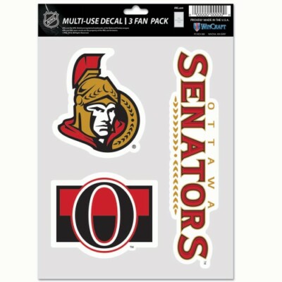 Ottawa Senators Wincraft NHL Decal Sheet(3 Decals) Multi Use Decal | eBay