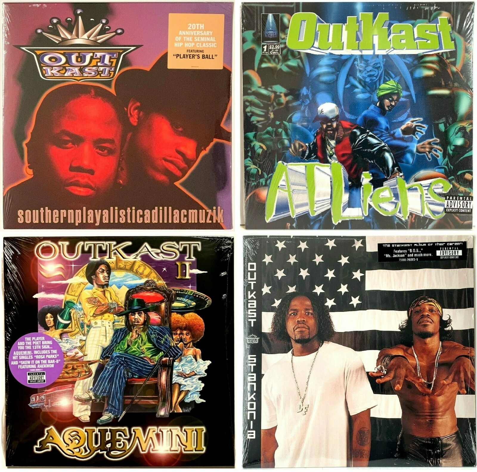 OutKast - LP Vinyl Record Lot of 1st Four (4) Albums / Out Kast Cast ...