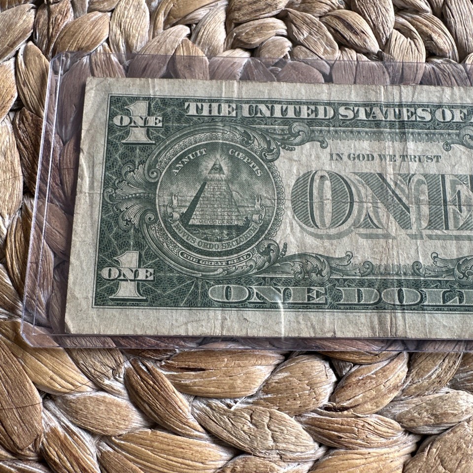 1957 B STAR NOTE One Dollar Blue Seal Note Silver Certificate Old US ...