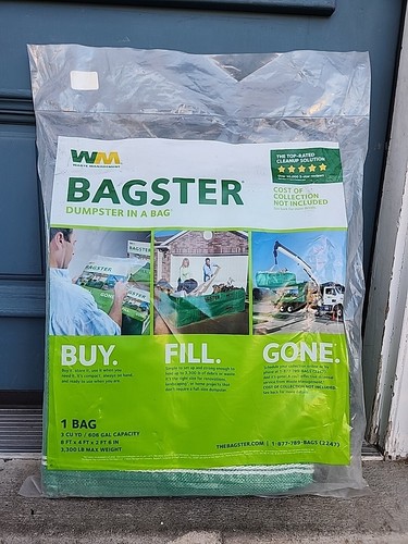WM Green Waste Management Bagster Dumpster In A Bag 8' x 4' x 2' 6" New ...