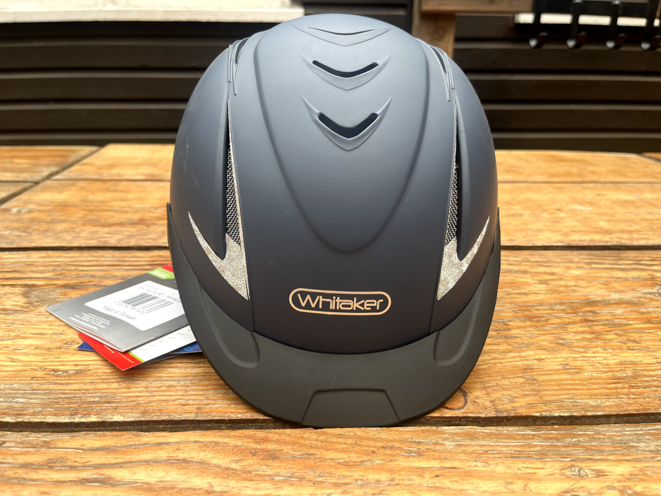 Whitaker NRG Horse Riding Helmet Navy Blue Silver Sparkle L/XL Dial Fit ...