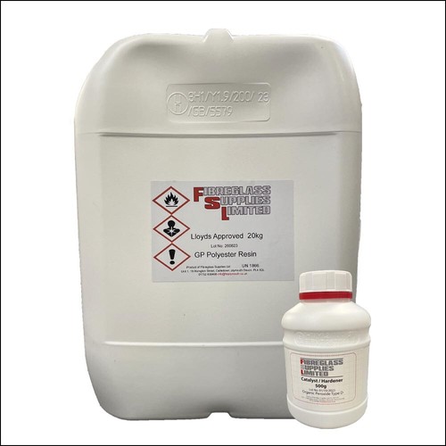 20kg Fibreglass GRP Polyester Resin Lloyds Approved Marine Grade with ...