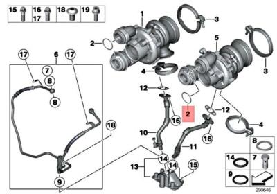 BMW Genuine Turbo Charger With Lubrication O-Ring 41X2 E70N E71 E72 F01 ...