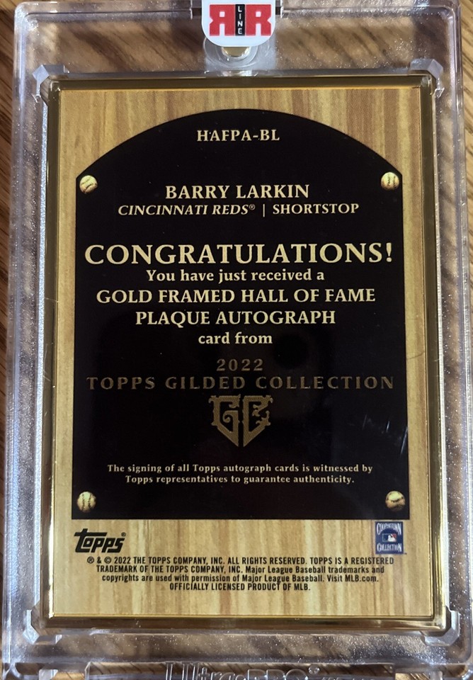 2022 Topps Chrome Gilded Barry Larkin Gold HOF Plaque🔥🔥RUBY AUTO /5🔥🔥 ...
