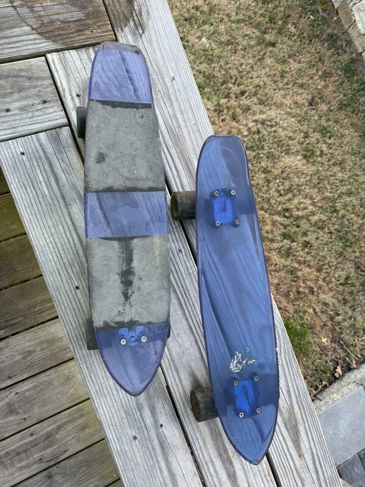 TWO VTG Skateboard Blue Plastic/Acrylic 1970s-Sport Fun Skateboards | eBay