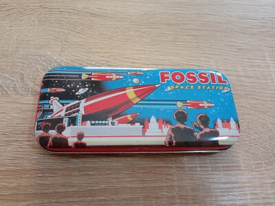 Vintage Fossil Space Station Empty Tin Watch Box Case 1995 | eBay