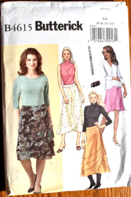 BUTTERICK PATTERN 4615 SKIRTS EASY MISSES SIZES 6 8 10 12 UNCUT | eBay