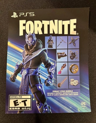 Fortnite Cobalt Star Bundle- 8 Cosmedics And 1,000 V-Bucks (UNSCRATCHED ...