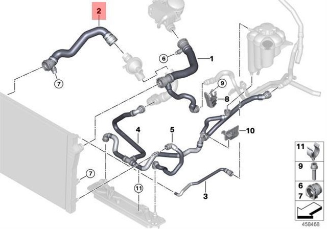 Genuine BMW F15 F16 X5 X6 Radiator Thermostat Line Hose OEM 17127644095 ...