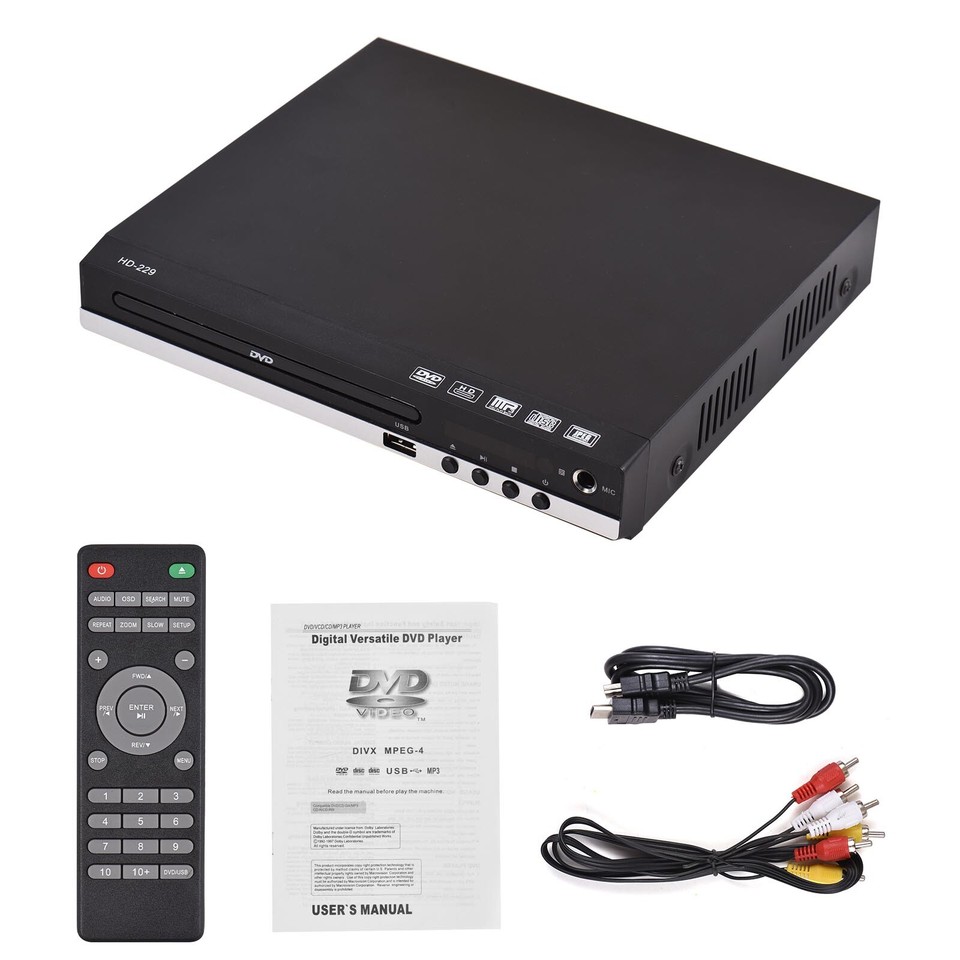DVD Player, HD AV Output, All Region Free CD DVD Players for TV, DVD ...