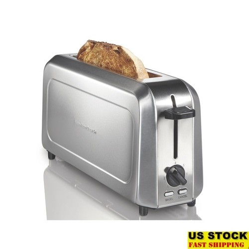 Long Slot 2 Slice Toaster Slim Design Bagel Button Easy Clean Toast ...