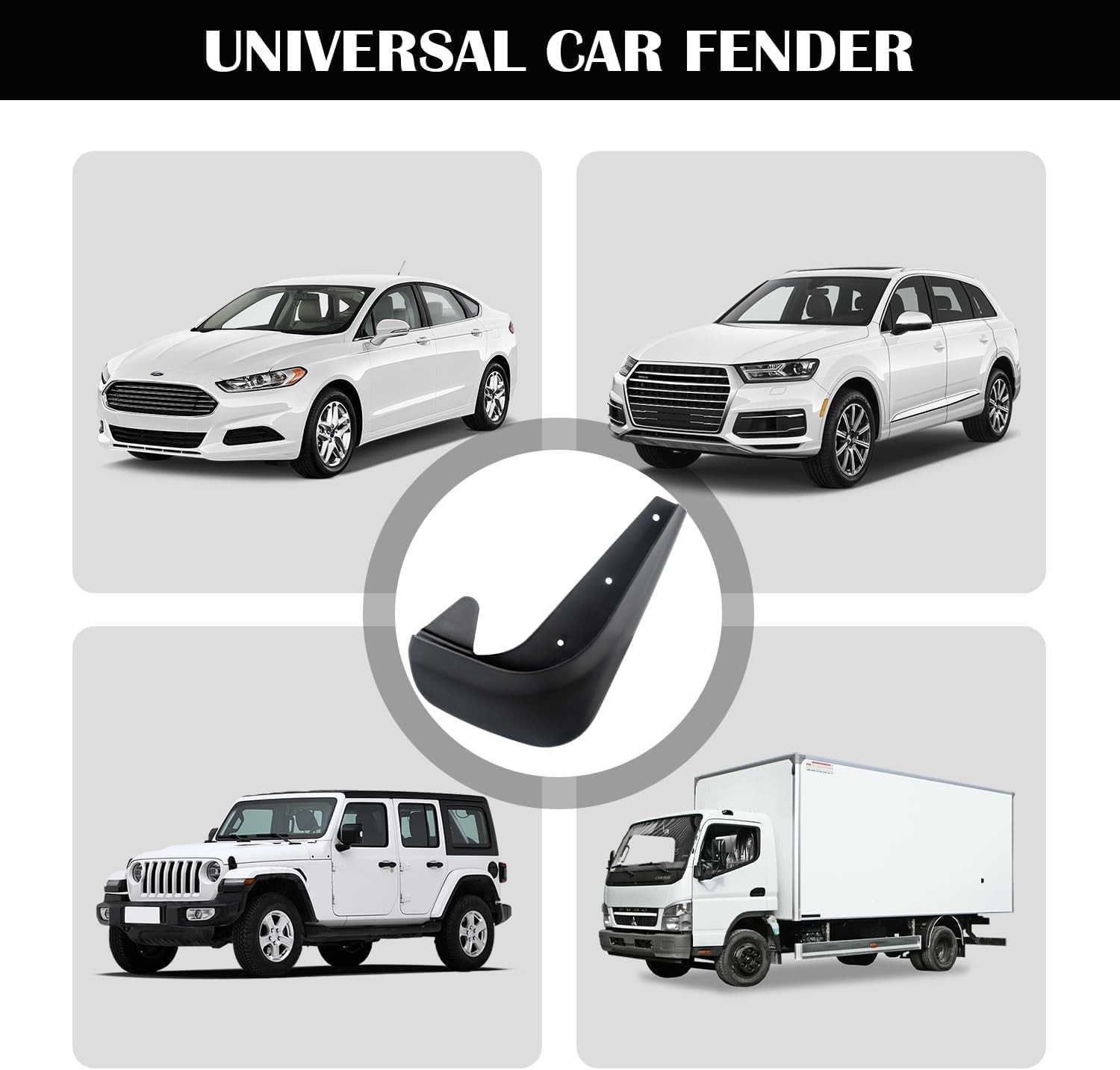 Set of 4 Car Mud Flaps Splash Guard Fender Mudguard Front Rear Black ...
