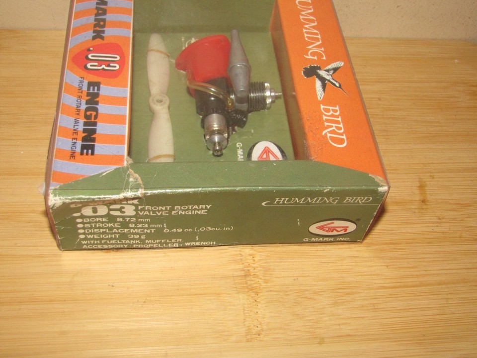 Rare G-Mark .03 Humming bird model front rotary valve glow Aero engine ...