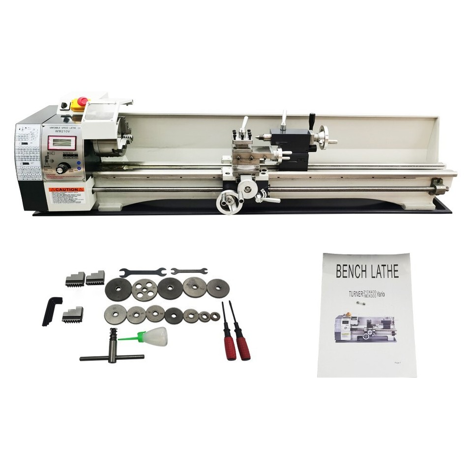 WM210V Metal Lathe 8''x39'' Benchtop Lathe Machine 1100W Inch Thread ...