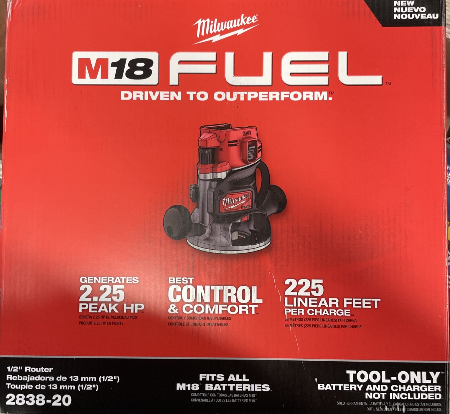 Milwaukee 2838-20 M18 Fuel Cordless 1/2 Router New In Box (Bare Tool ...