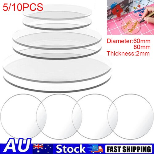 5/10PCS Clear Acrylic Discs 60mm 80mm Dia For Round Cake Disks Holder ...