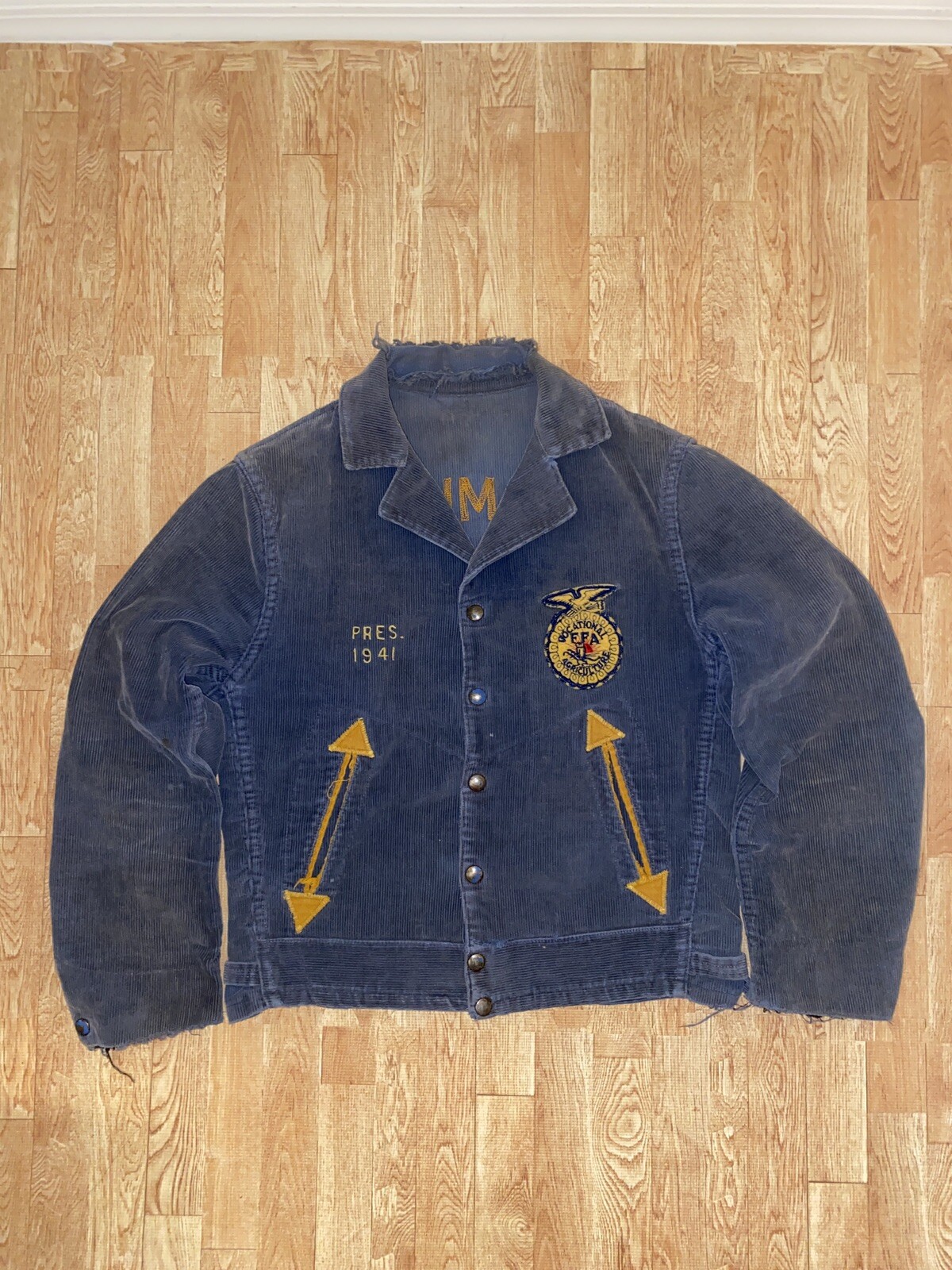 VINTAGE FFA JACKET CORDUROY 1940s FUTURE FARMERS Mens… - Gem