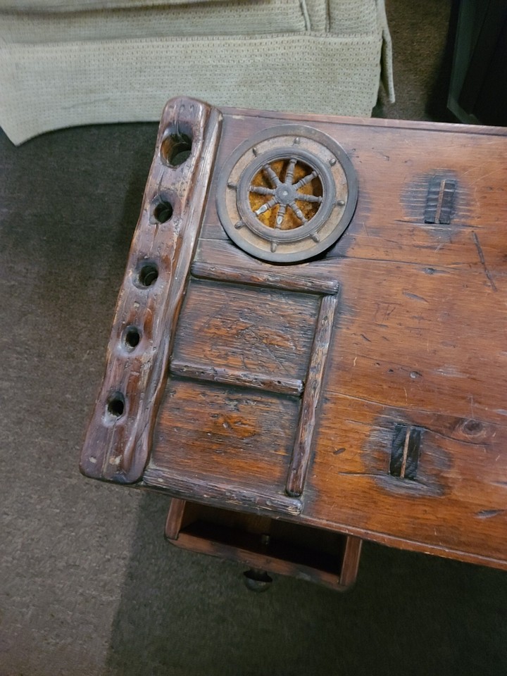 Primitive Cigar/Smoking Table with built in Ashtray and 2 End Tables | eBay