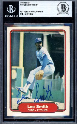 Lee Smith Beckett BAS Signed 1982 Fleer Rookie Autograph | eBay