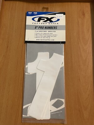 FACTORY EFFEX 8" WHITE #1 PRO NUMBER FOR NUMBER PLATE PART# FX02-4371 ...