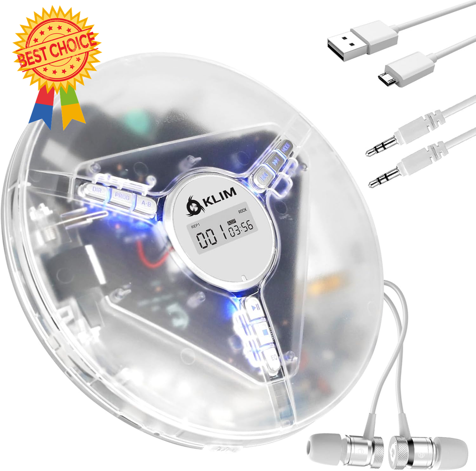 Portable CD Player with Headphones Battery SD MP3 CD-R CD-RW WMA ...