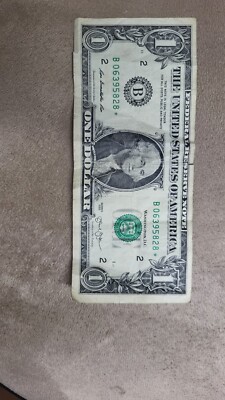2013 1$ star note B series rare duplicate serial number.Printed in ...