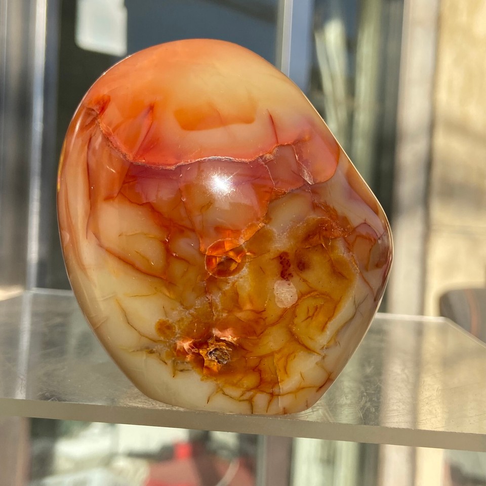 505g Rare Natural Red Agate Geode Carnelian Crystal Mineral Specimen ...