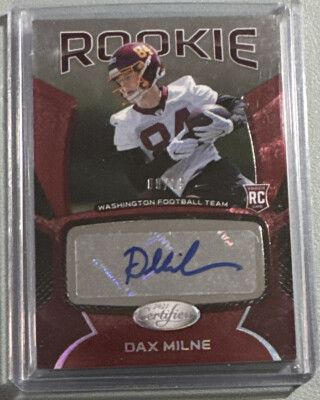 DAX MILNE 2021 Panini Certified Rookie Autograph Mirror Etch Red Prizm ...