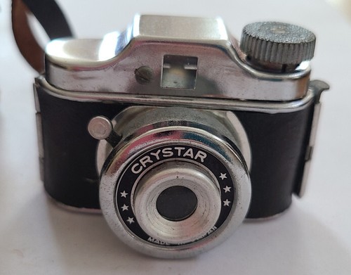 Vintage CRYSTAR Miniature Mini Spy Film Camera with Black Leather Case ...