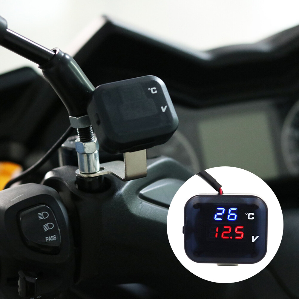 USB Charger Motorcycle Voltmeter Durable DC12V Voltage Temperature ...