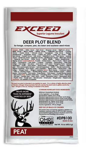 Exceed® Peat Deer Plot Blend - 96 Legumes Inoculant - 1 lb Treats 100 ...